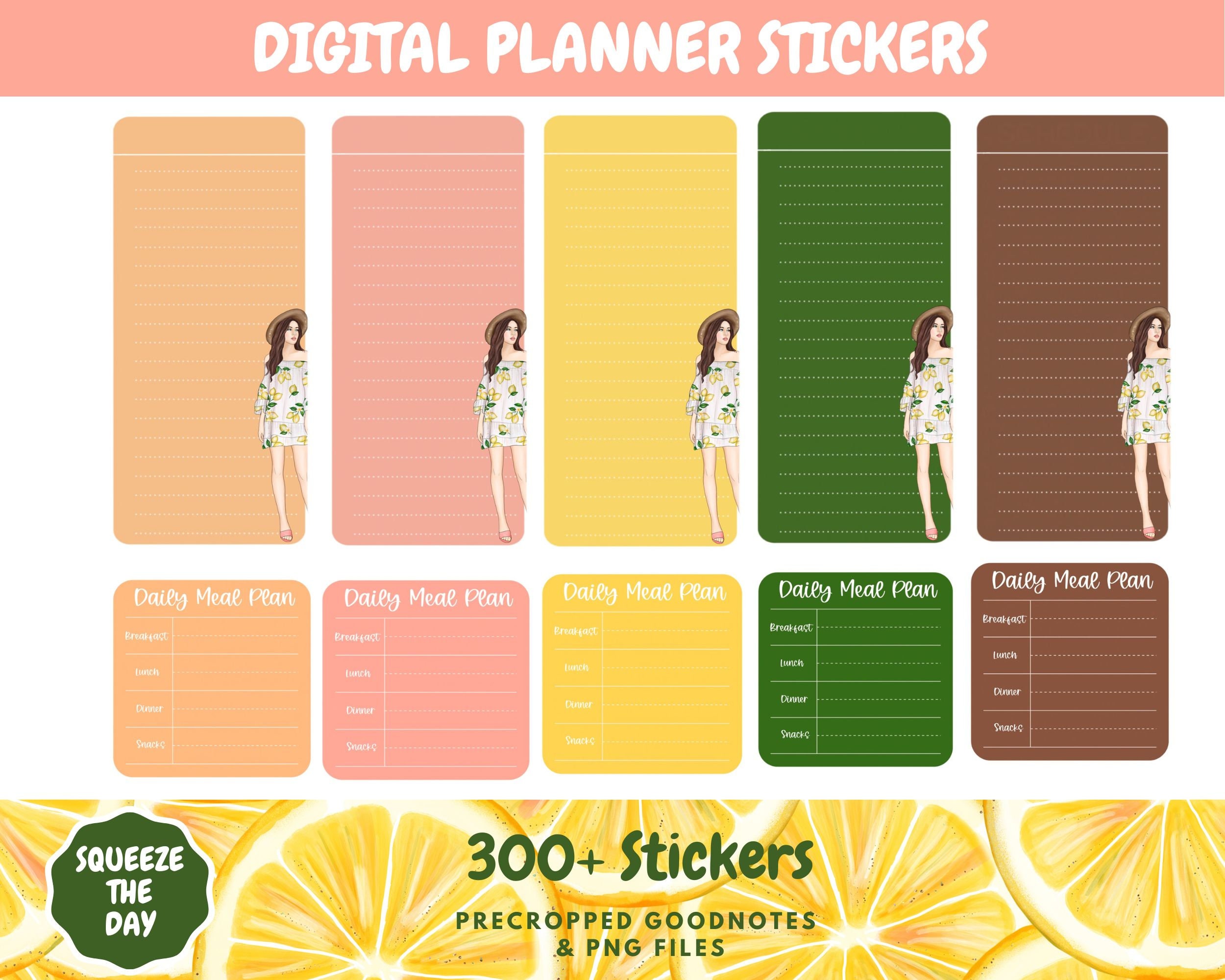 Weekly Stickers for DIGITAL PLANNER PNG Goodnotes July Summer - Etsy