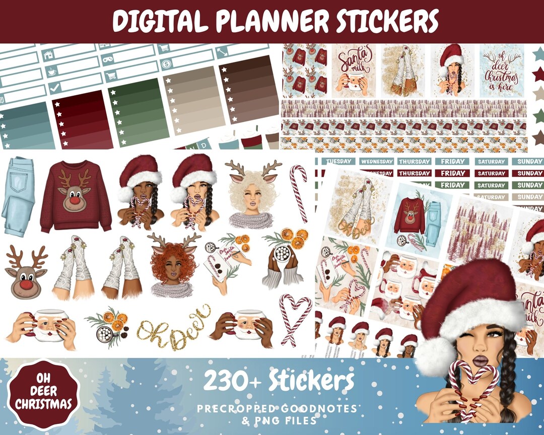 Christmas Stickers, Digital Planner Stickers, Goodnotes Stickers ...