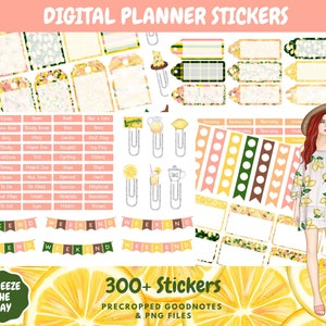 Weekly Stickers for DIGITAL PLANNER PNG Goodnotes July Summer Clipart ...