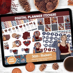 Cozy Home Digital Planner Stickers for Goodnotes Fall - Etsy