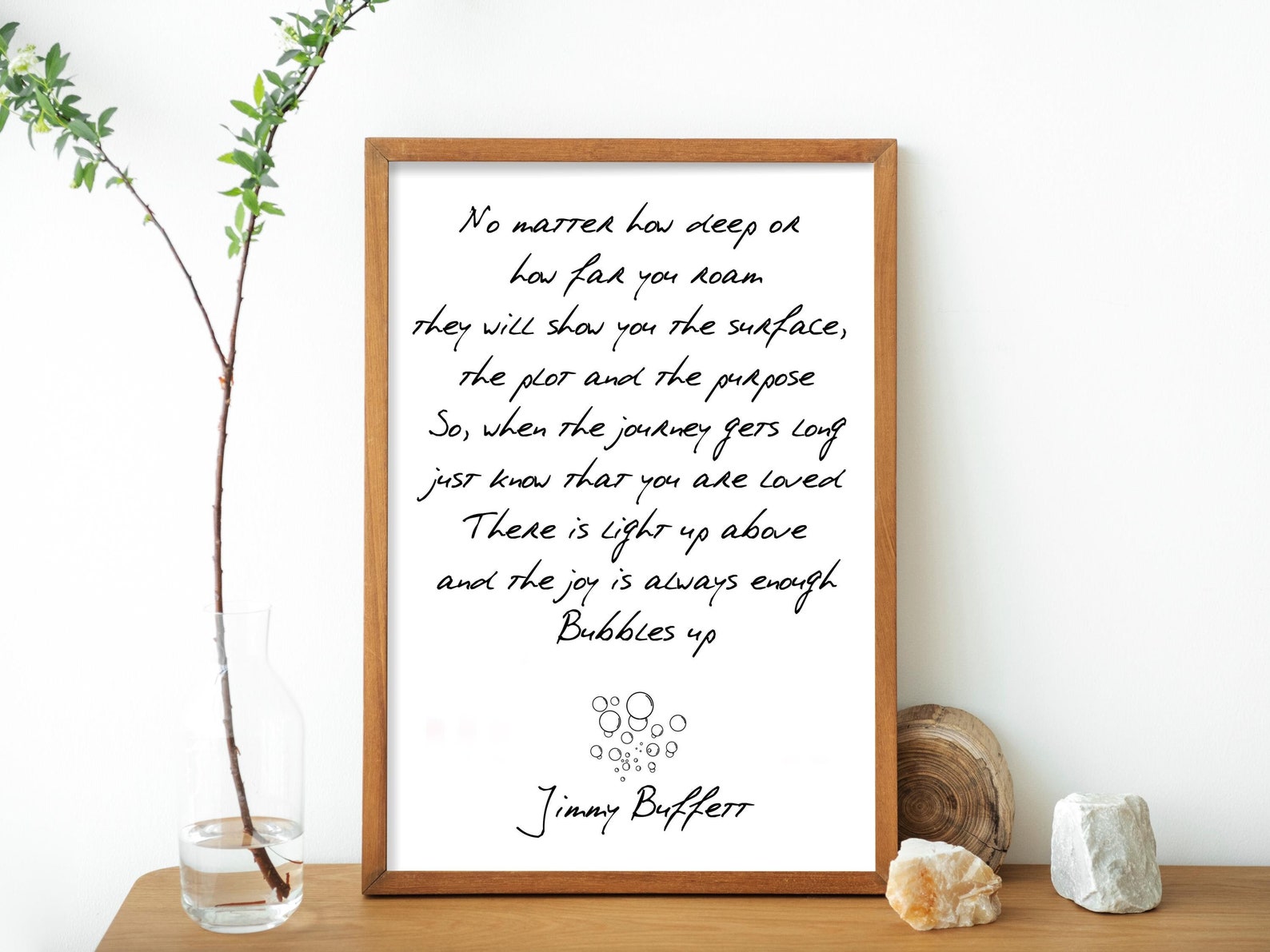 Jimmy Buffett Bubbles up Wall Art, Parrothead Gift, Fins Up ...