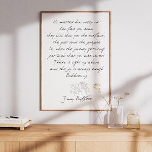 Jimmy Buffett Bubbles up Wall Art, Parrothead Gift, Fins Up ...