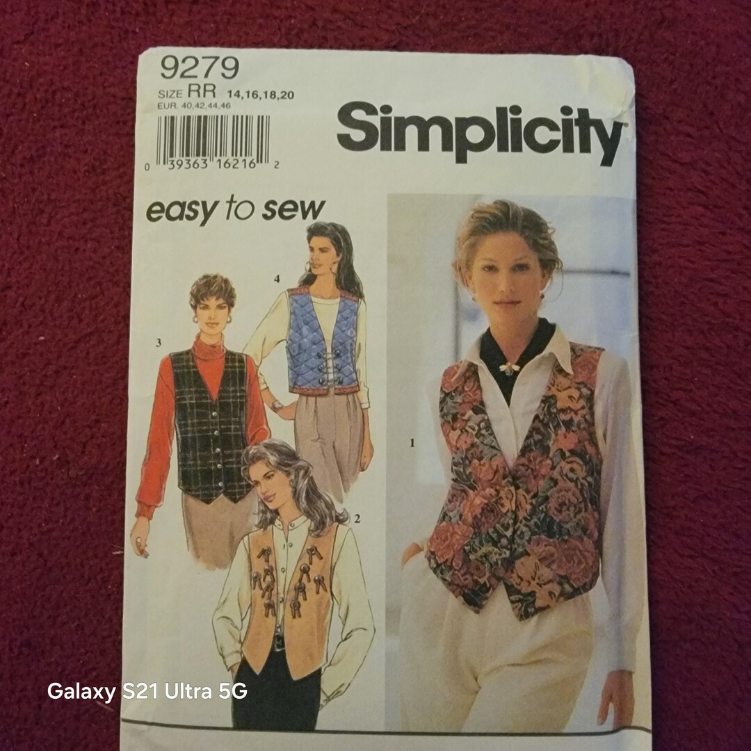 Simplicity Easy Sew Vest Patterns - Etsy