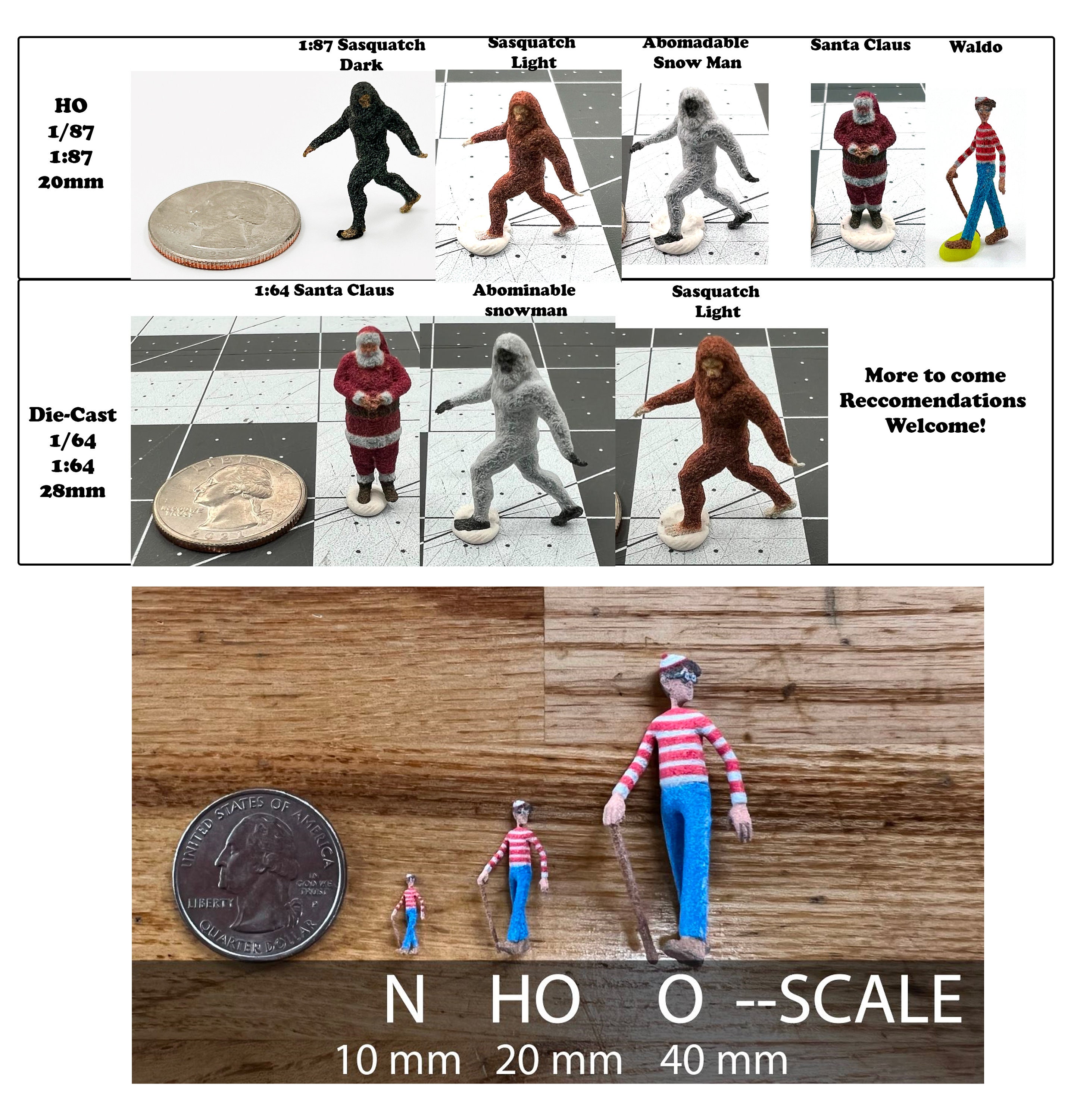 Santa Claus O HO N Scale 1/48 1/87 1/160 - Etsy