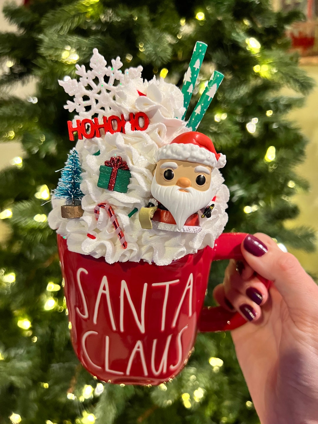 Jolly Santa Faux Whip Cream Mug Topper - Etsy