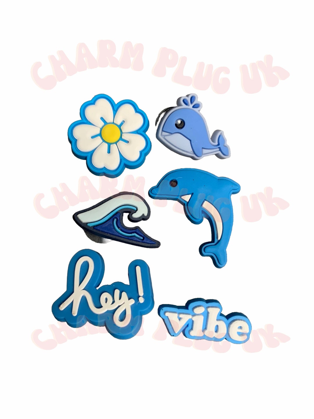 Blue Croc Charms Set Charm Signs Symbols Phrases Pin Badge - Etsy