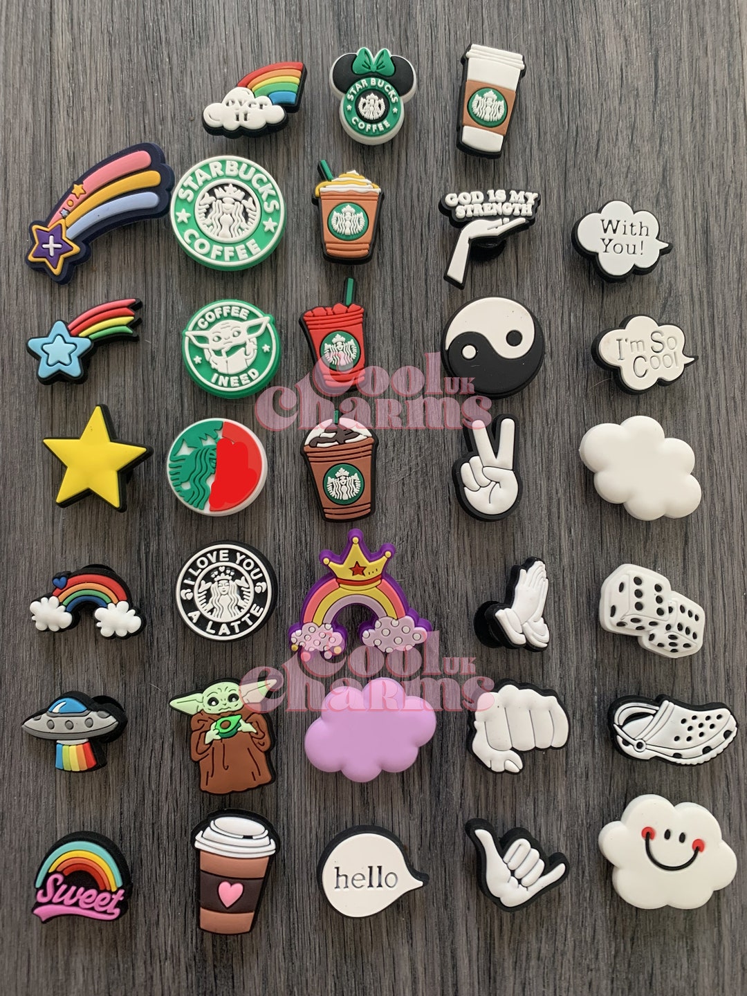 Clog Charms Cute Letters Signs Symbols Phrases Pin Badge Sign Shoe ...