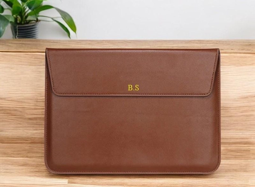 Personalised Leather Laptop Case 13" 15 Inch Compatible With MacBook ...