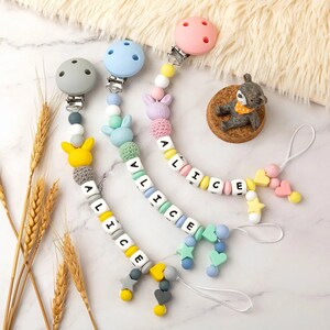 Personalised Dummy Clip, Silicone Dummy Clip Dummy Baby Pacifier Chain ...