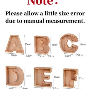 Personalised Wooden Letter Piggy Bank, Custom Christmas Gift for Kids ...