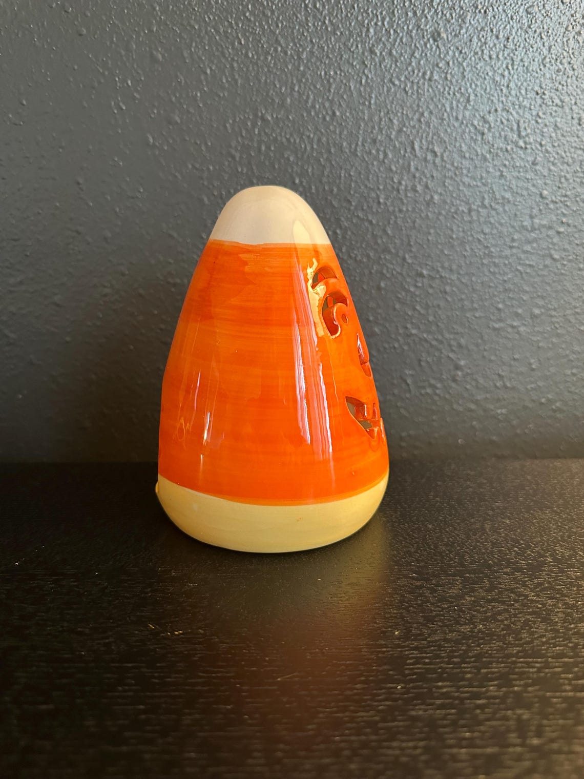 Vintage Halloween - Ceramic Candy Corn Jack-o-lantern Candleholder ...