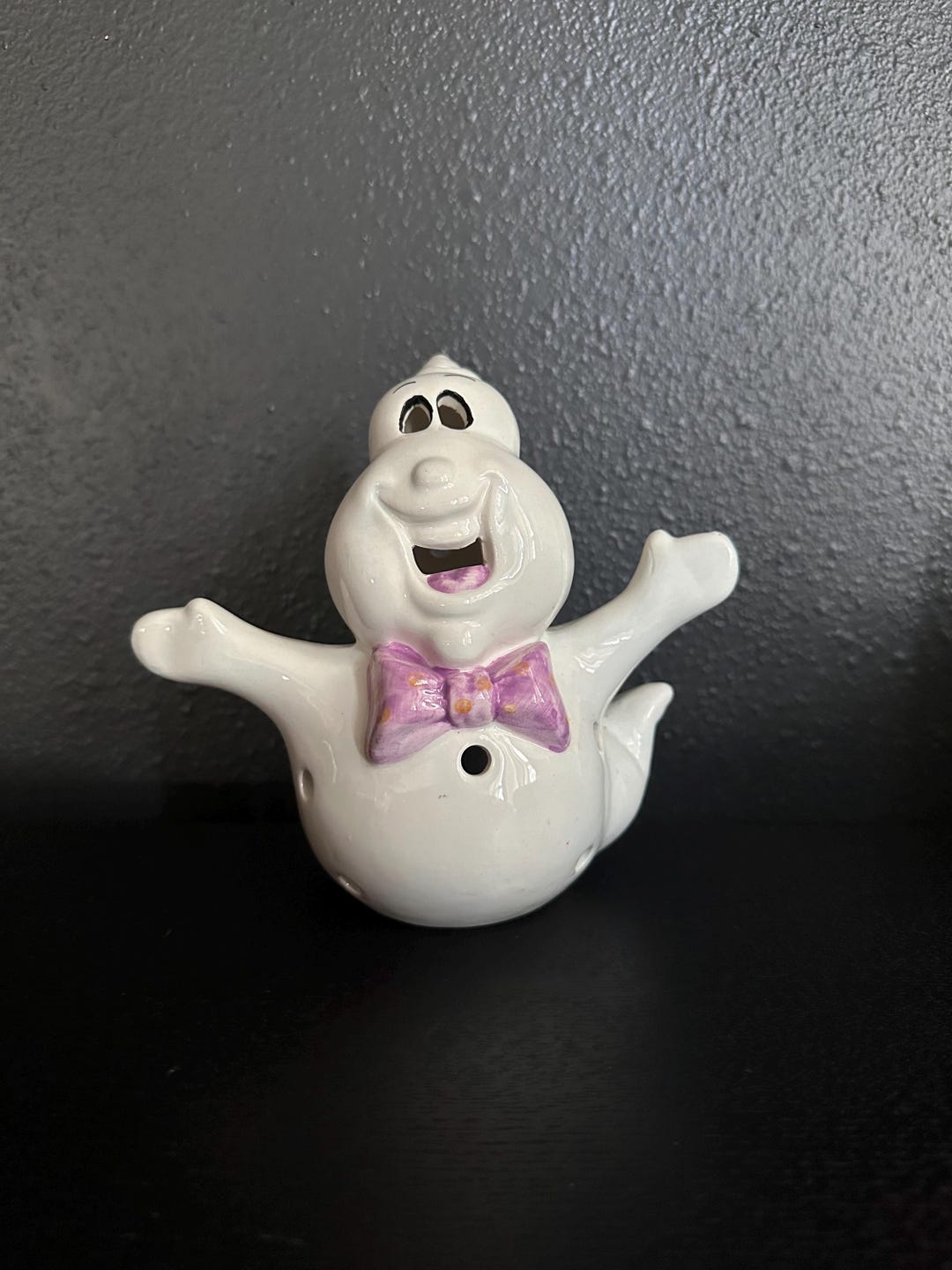 Vintage Halloween - Ceramic Ghost Tea Light Figure - Spooky Ghost ...