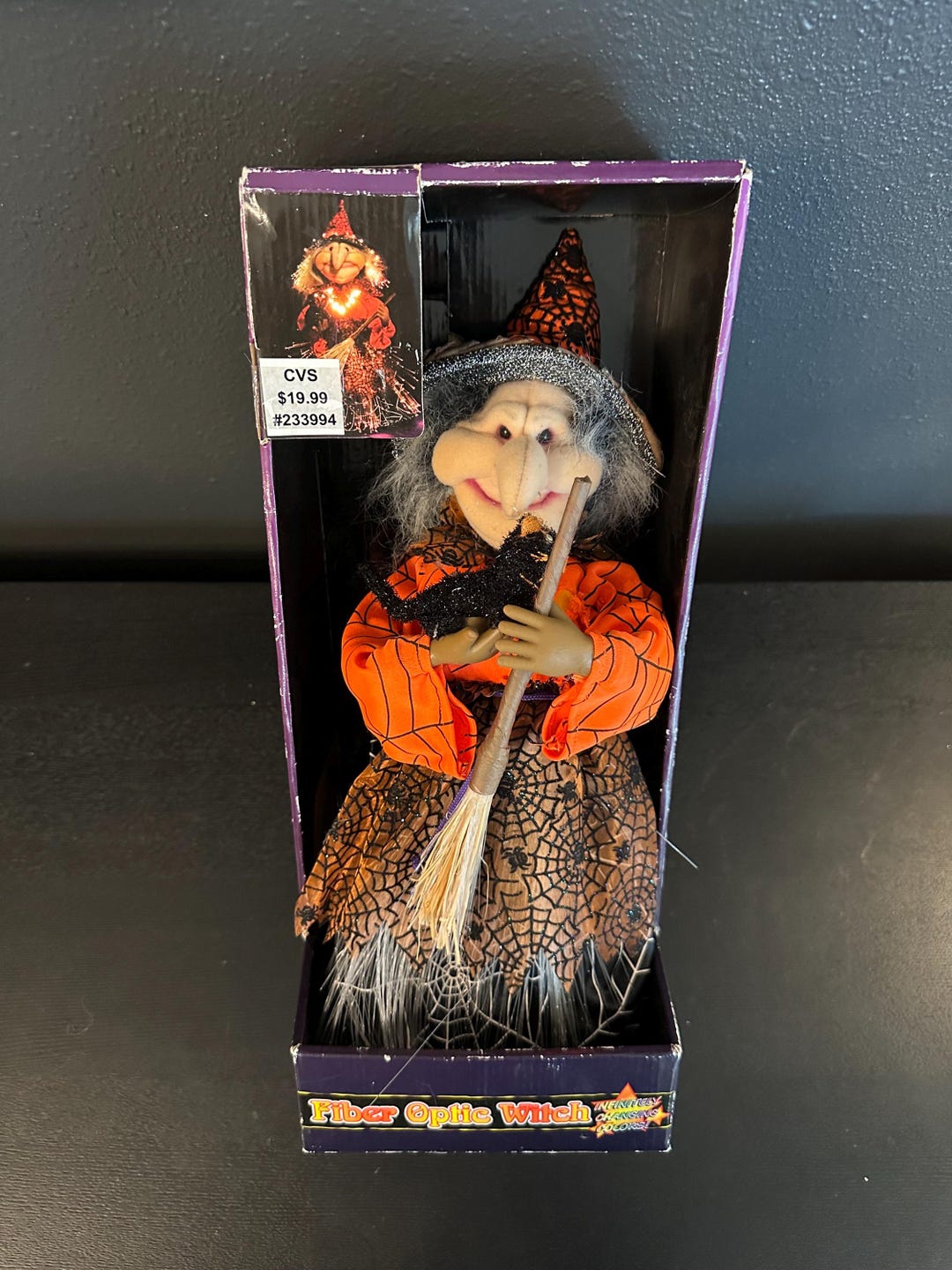 Vintage Halloween Fiber Optic Witch - Light up Fiber Optic Creepy Witch ...