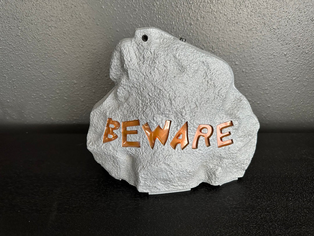 Vintage Halloween Gemmy beware Rock Vintage Halloween Decoration Works ...
