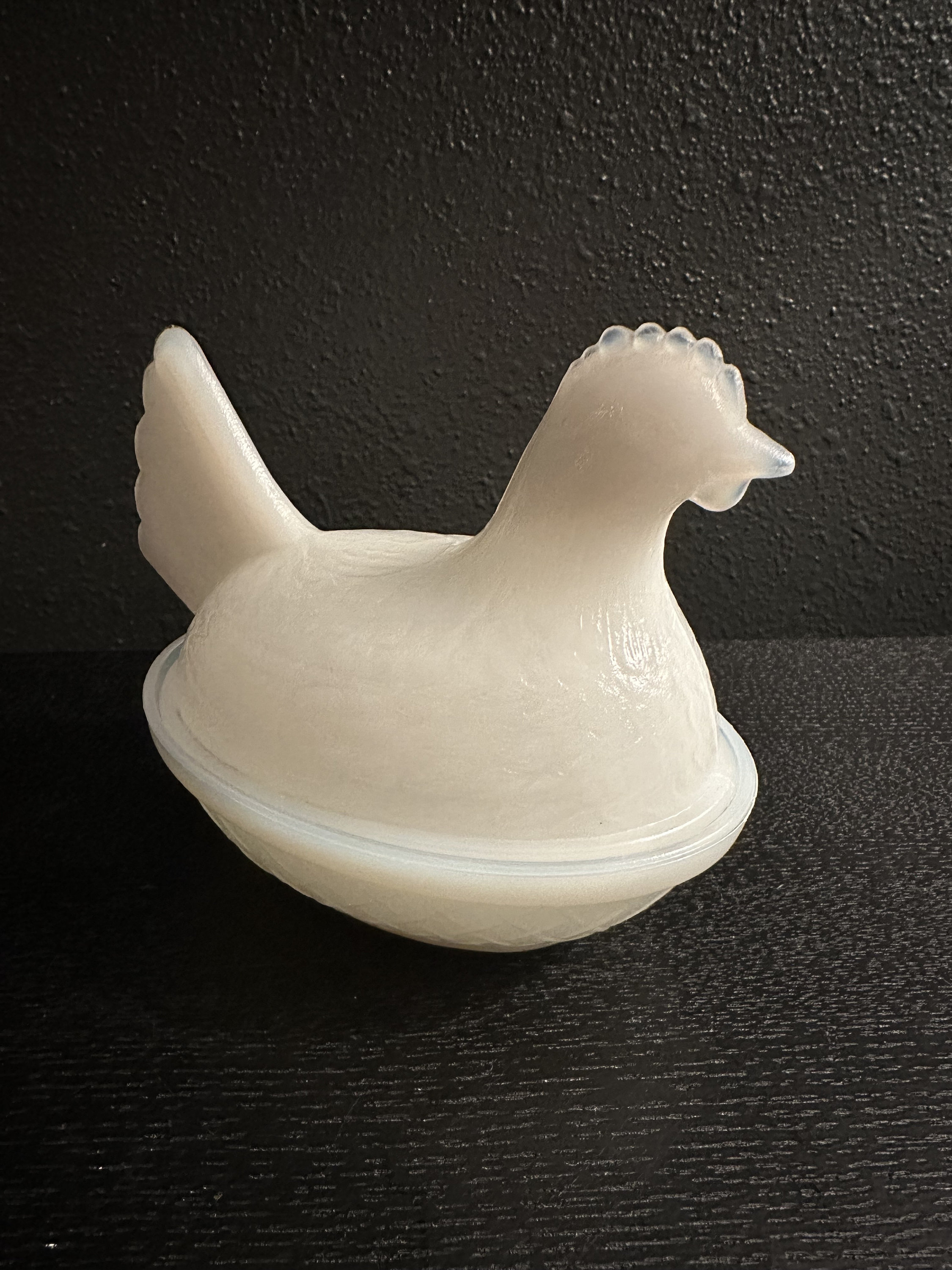 Vintage Milk Glass Chicken Rooster Dish , Covered Lidded Bowl Vintage Easter Decor Container ...