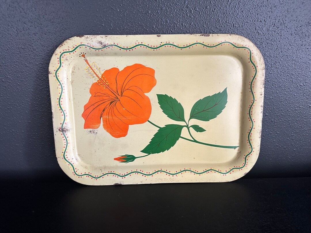 Vintage Service Tray - Vintage Metal Tray - Mid Century Decor ...