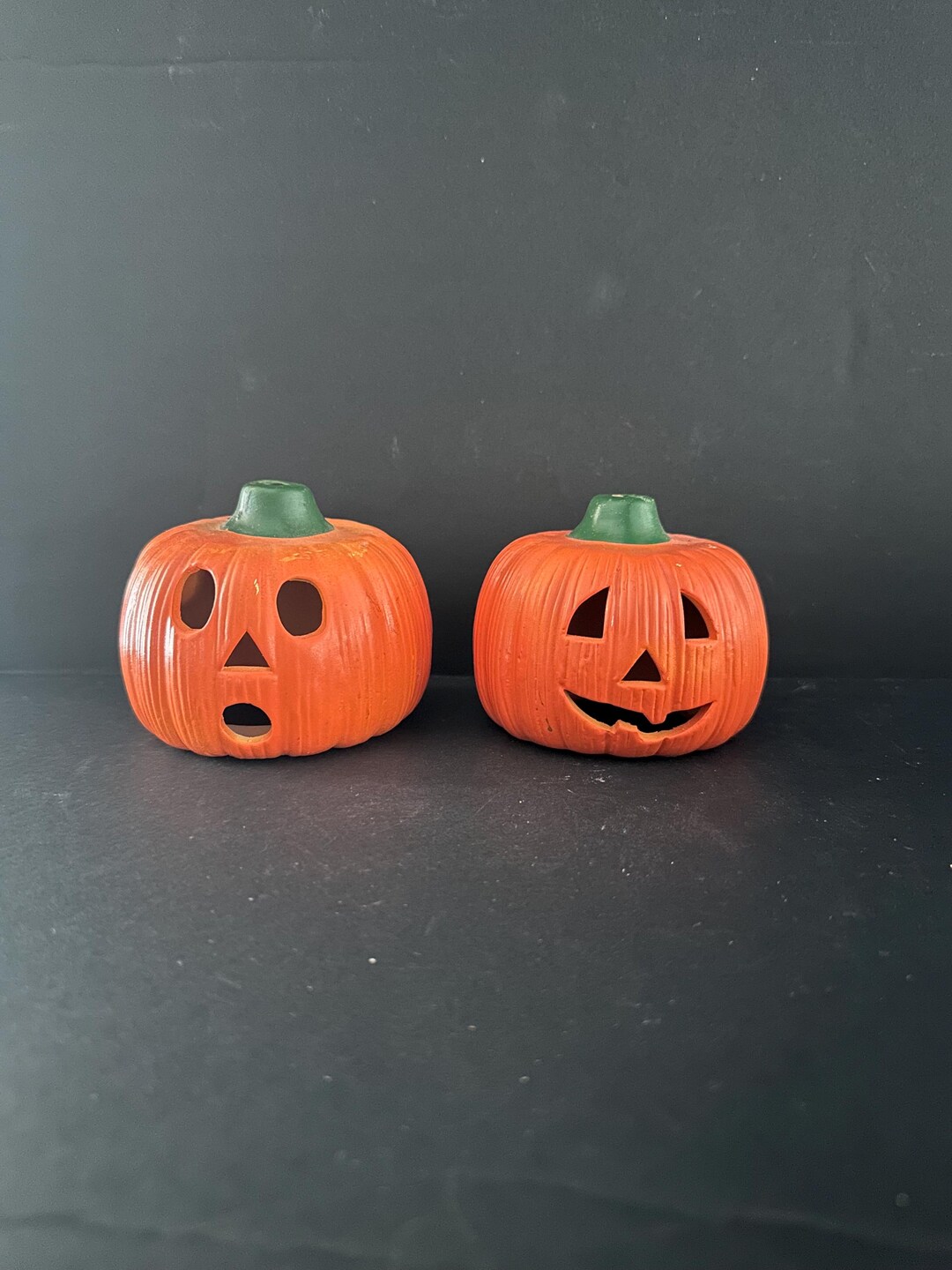 Vintage Halloween Ceramic Pumpkins Lot of Two Retro Halloween ...