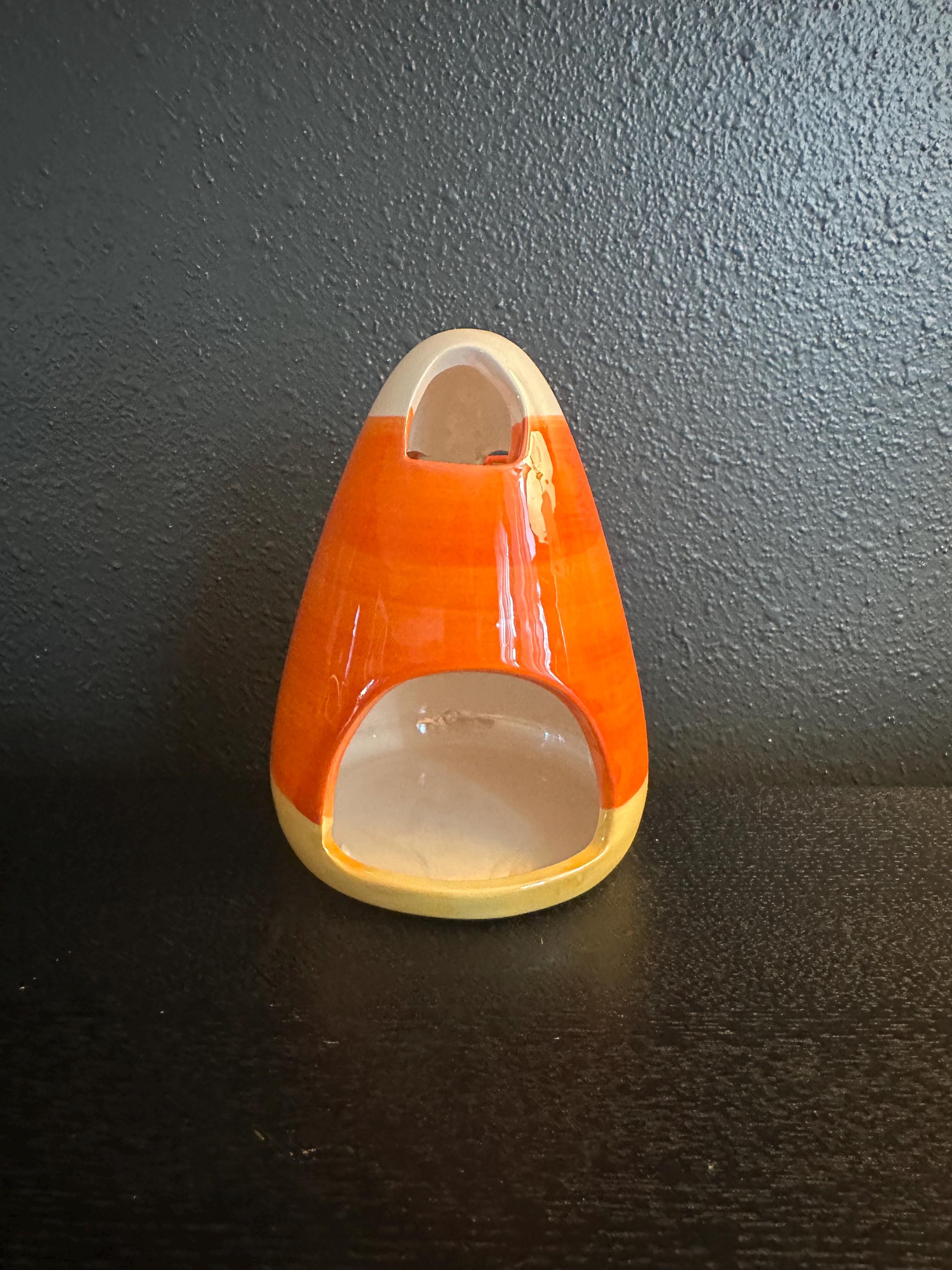 Vintage Halloween - Ceramic Candy Corn Jack-o-lantern Candleholder ...
