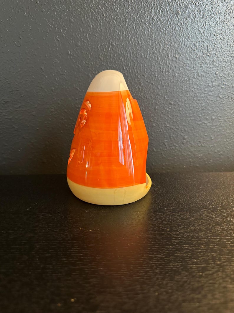 Vintage Halloween - Ceramic Candy Corn Jack-o-lantern Candleholder ...
