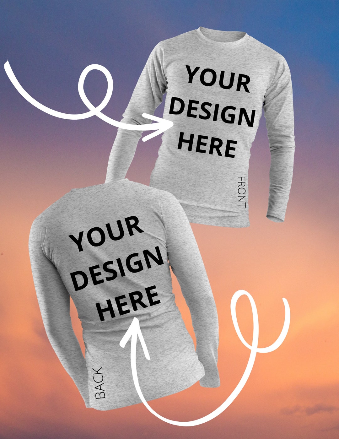 Custom Long Sleeve Shirt Designs (front and Back) - Etsy