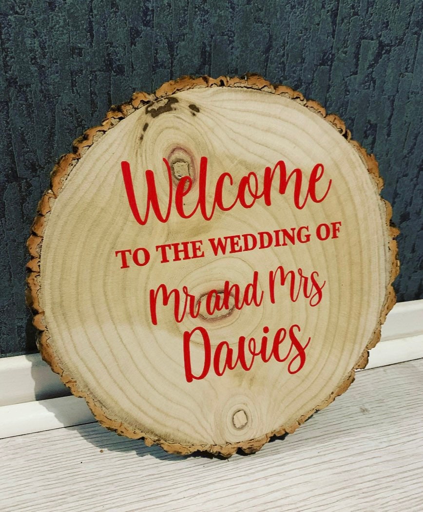 Log Wedding Sign Wedding Welcome Sign Rustic Wedding Sign - Etsy