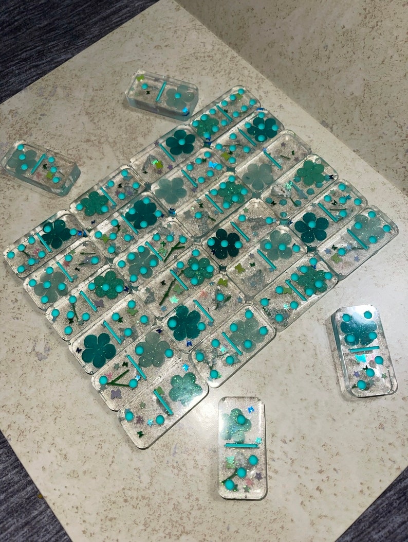 Personalized Resin Dominoes Set - Custom 28 Piece Dominoes - Etsy