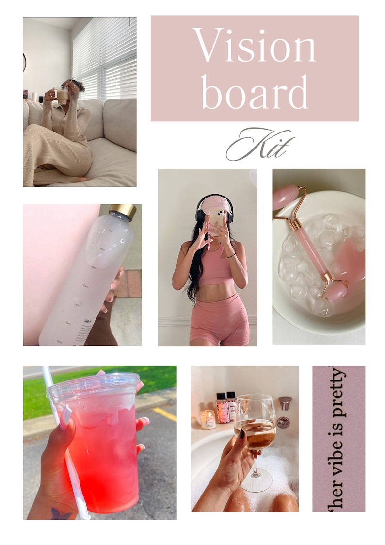 2024 Vision Board Kit (printable) - Pink Themed Vision Board - Etsy