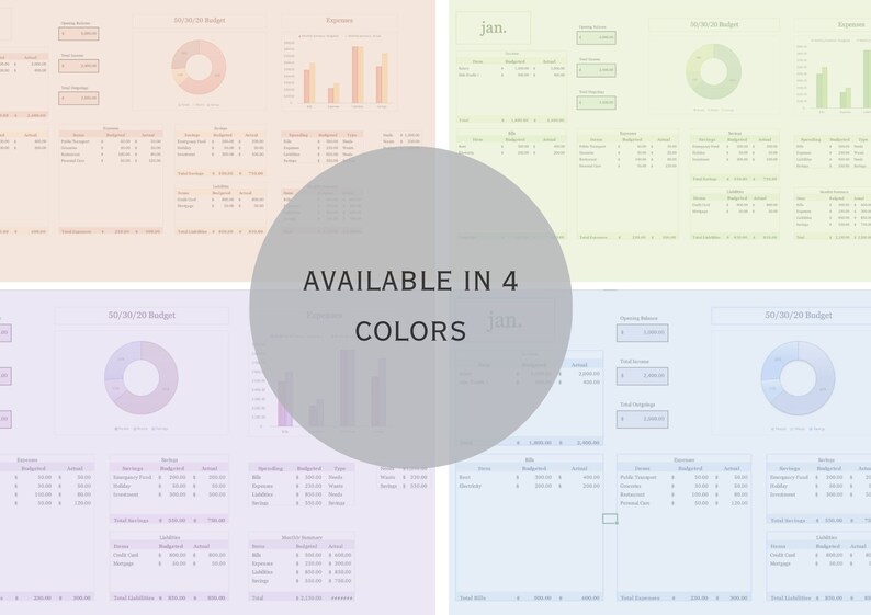 2024 Excel Monthly Budget | Simple Budget Template | Finance Tracker - Etsy