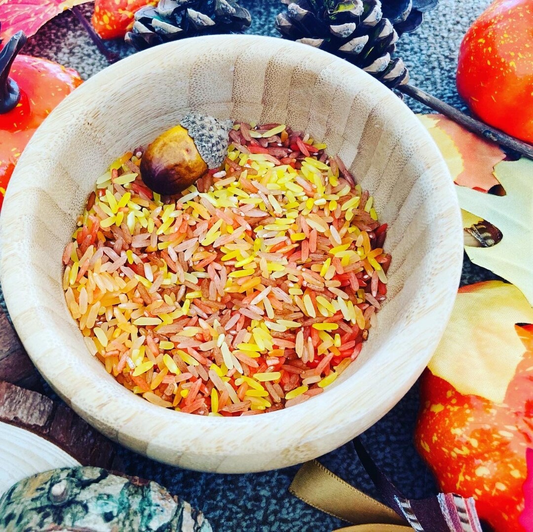 Autumn Sensory Rice Tuff Tray Base Sensory Bin Base Sensory ...