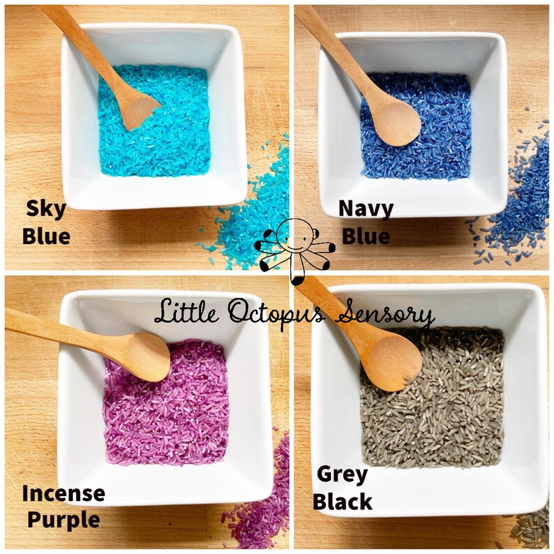 Coloured Sensory Rice 20 Colours Tuff Tray Base Sensory Bin - Etsy UK
