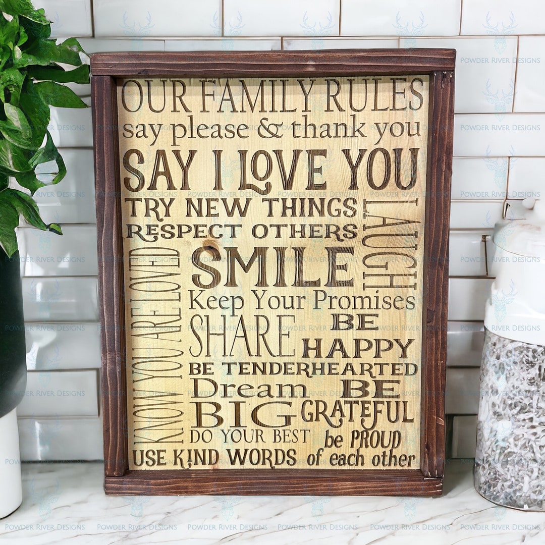 Family Rules Wood Sign - Etsy
