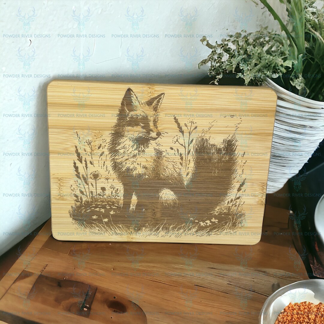 Fox Bamboo Cutting Board - Etsy