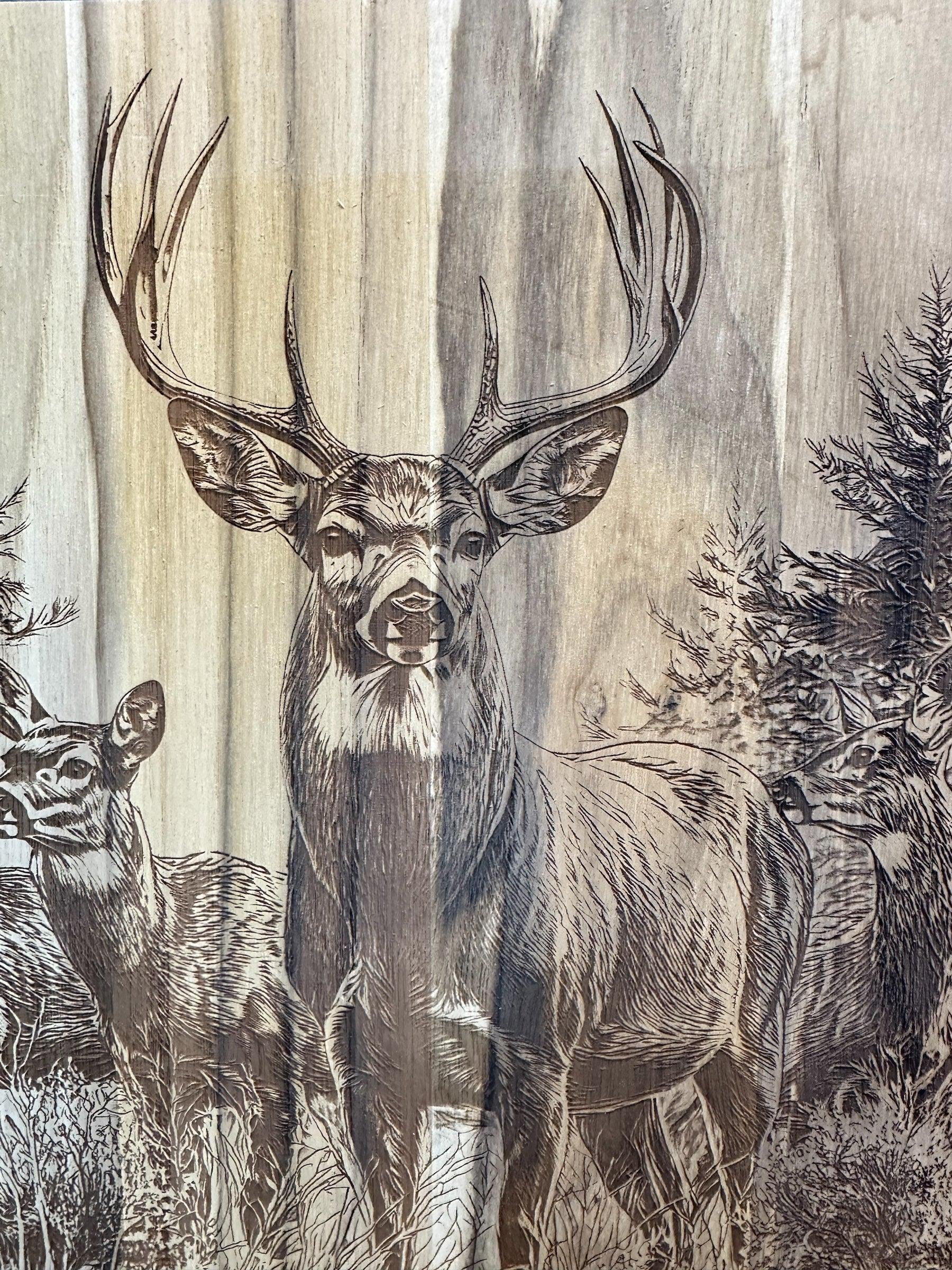 Buck With Does Teak Charcuterie Board - Etsy