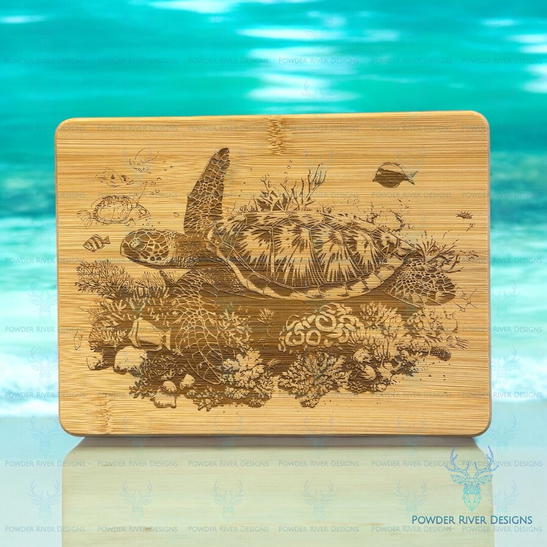 Sea Turtle Bamboo Cutting Board - Etsy
