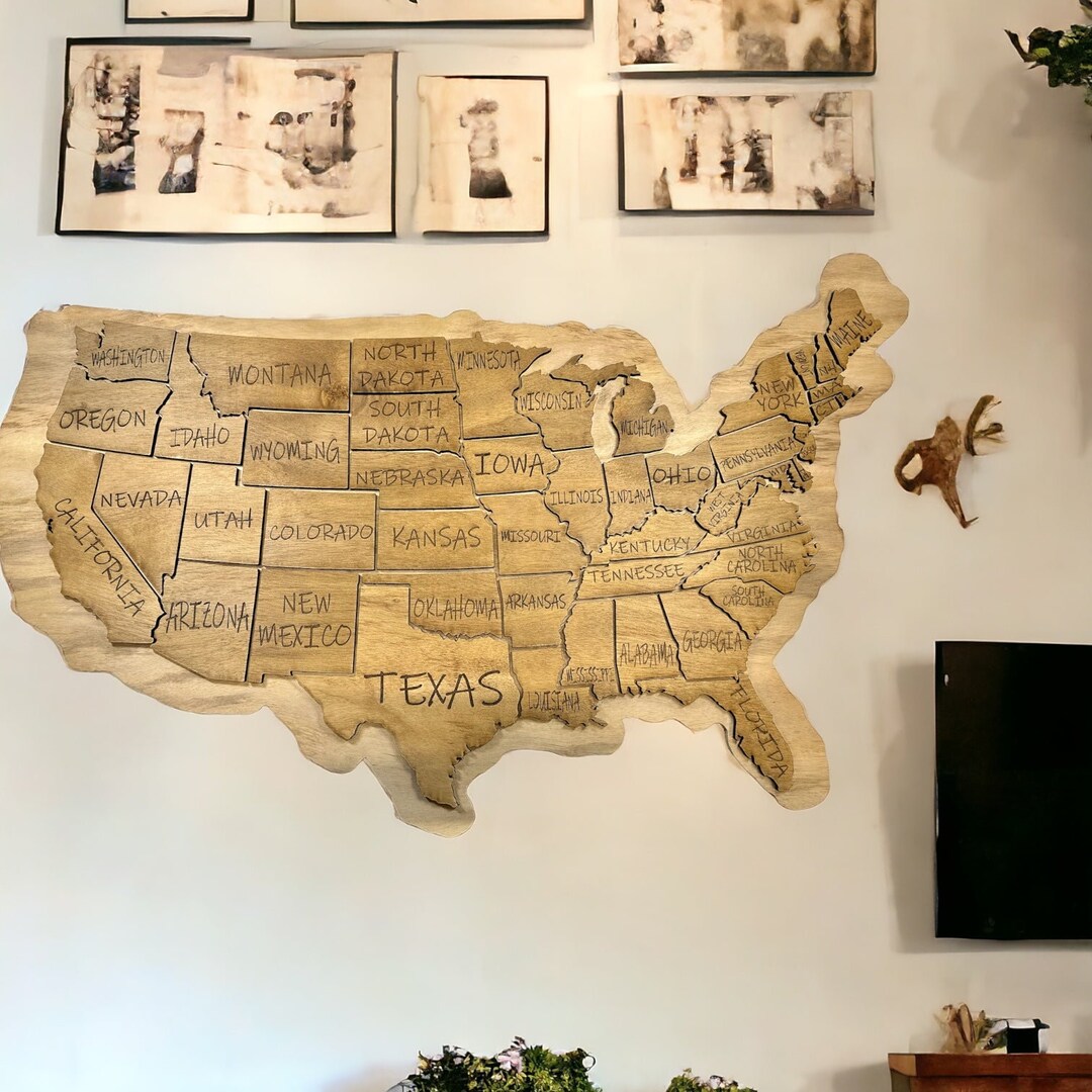 Custom Map of the United States With Outline - Etsy