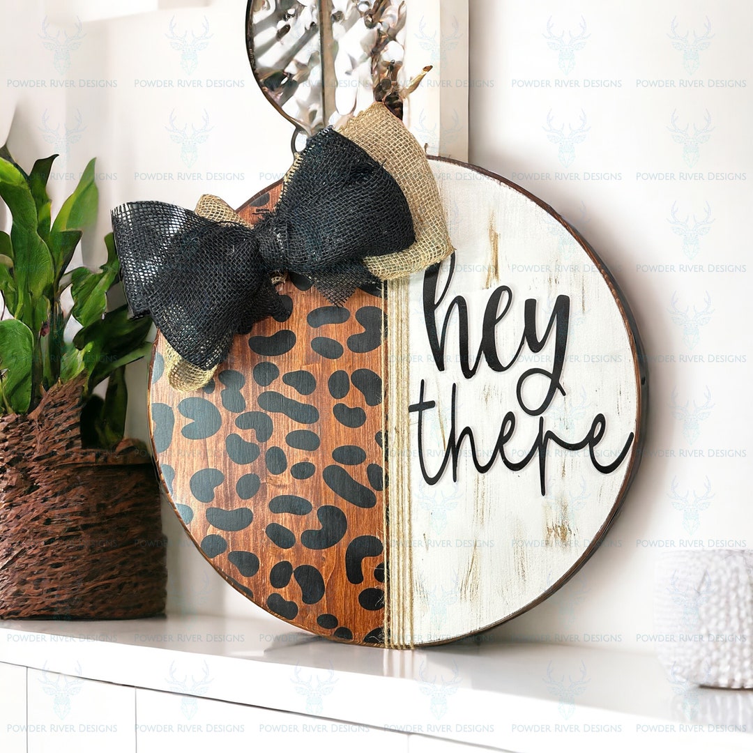 Hey There Cheetah Door Sign - Etsy