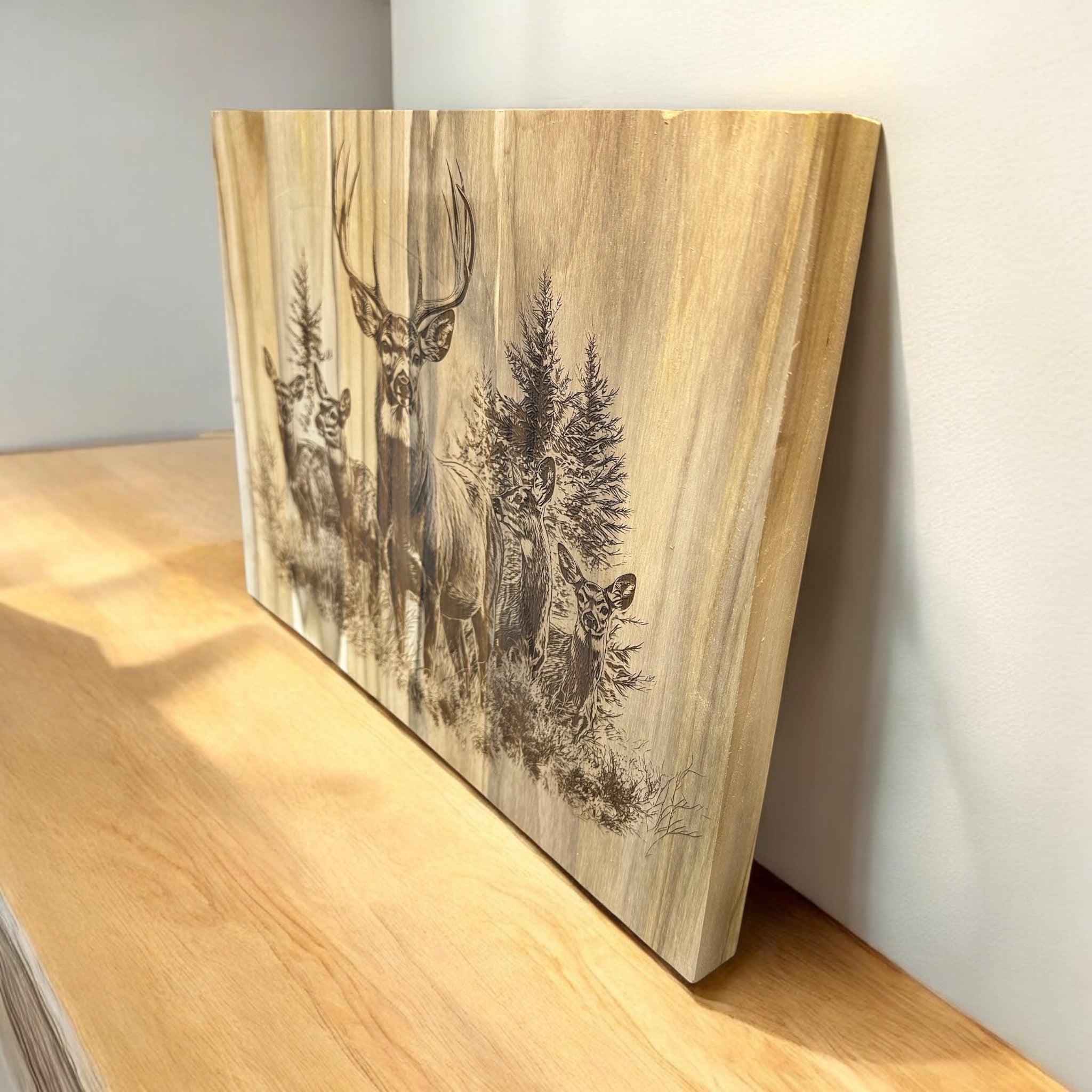 Buck With Does Teak Charcuterie Board - Etsy