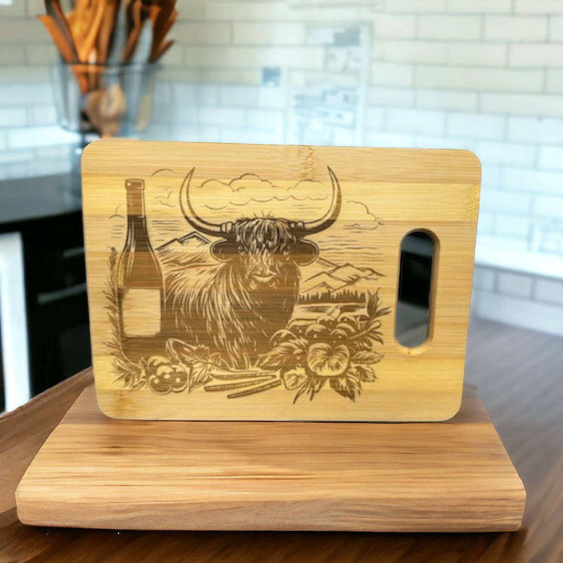 Highland Cow Bamboo Cutting Board - Etsy