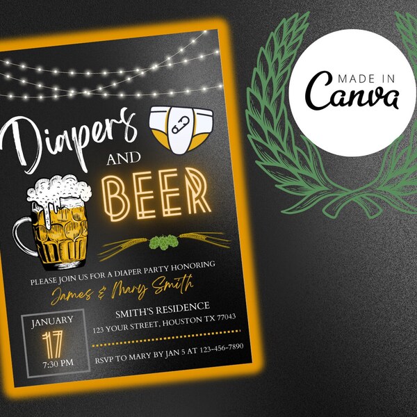 Diaper Party Flyer - Etsy