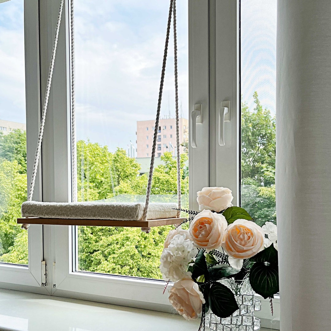 Cat Window Perch, Cat Hammock, Cat Window Bed, Wood Cat Shelves ...