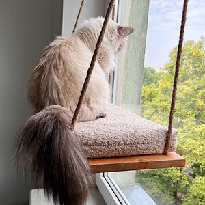 Cat Window Perch ''light Oak'', Cat Hammock, Cat Window Bed, Wood Cat ...