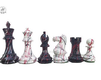 Hand Painted Chess Pieces - Etsy