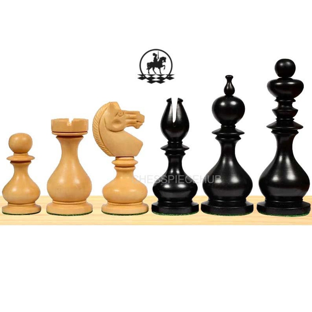 Reproduced Dublin Pattern Calvert Chess Pieces in Ebonized & - Etsy