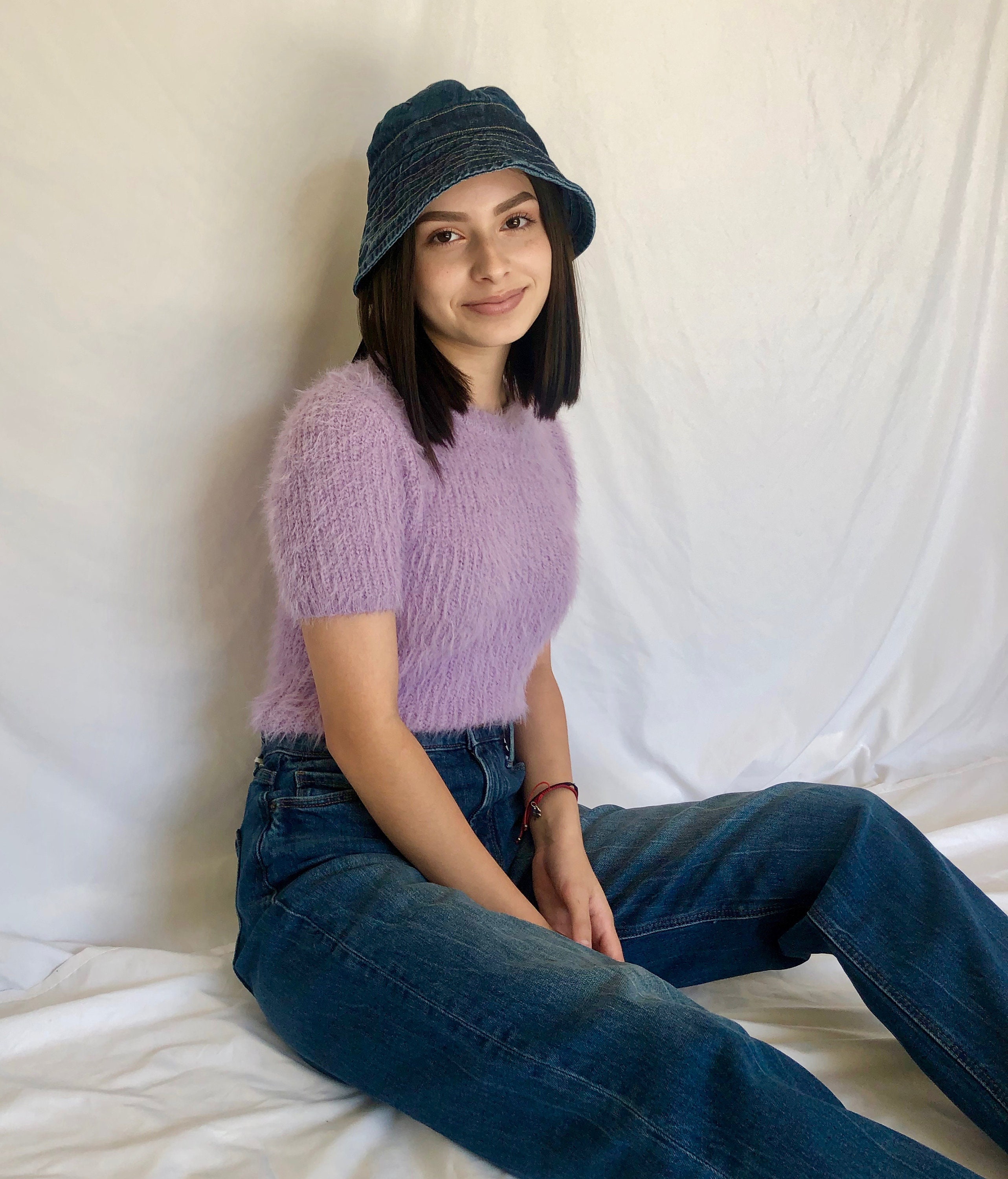 Fuzzy Purple Top Faux Fur Top Fluffy Knit Top Festival - Etsy