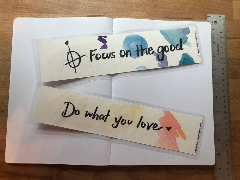 Teal - Purple Feather Watercolor Bookmark - Etsy