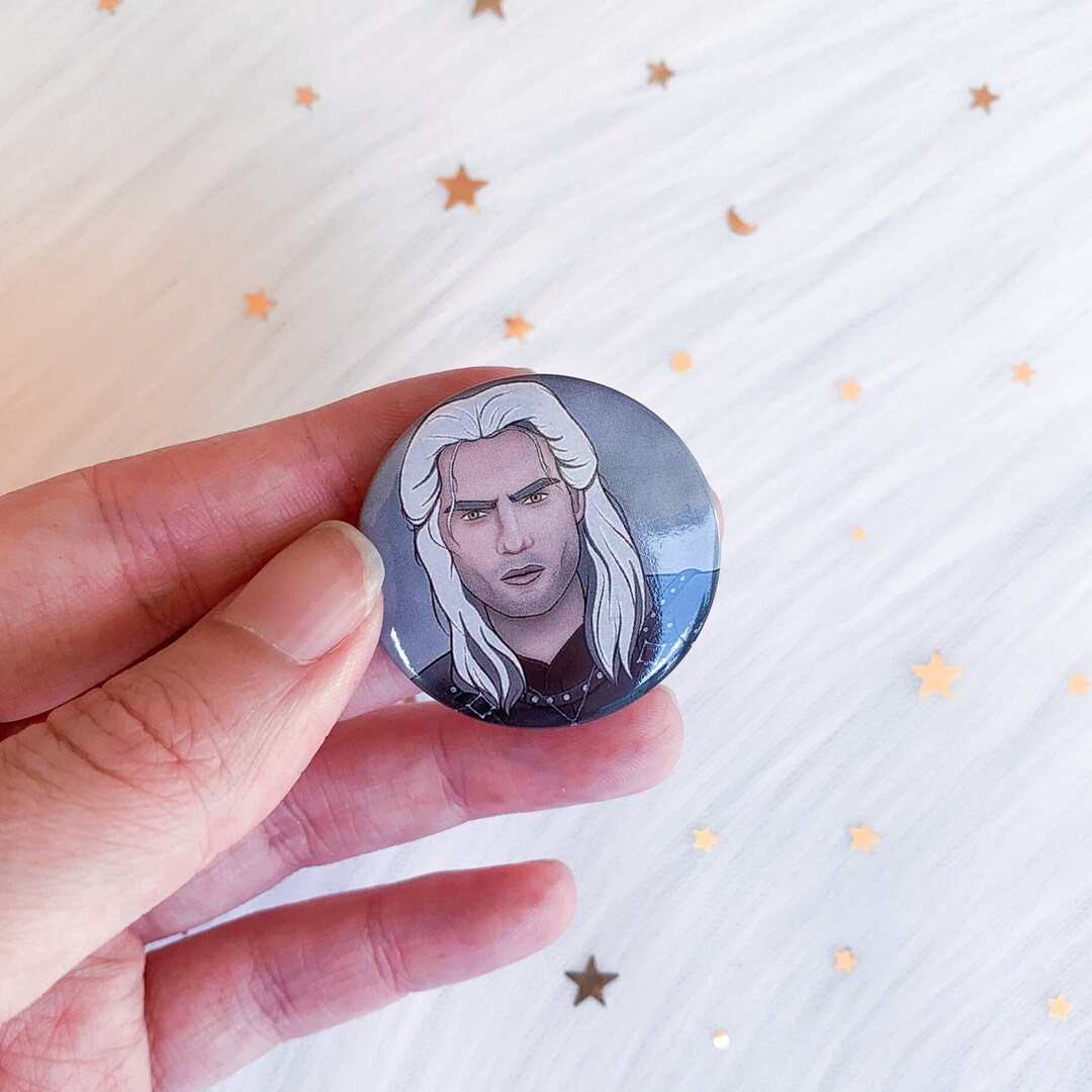 The Witcher Button Pin Glossy Button Pin, Wearable Pin, Witcher, Geralt ...