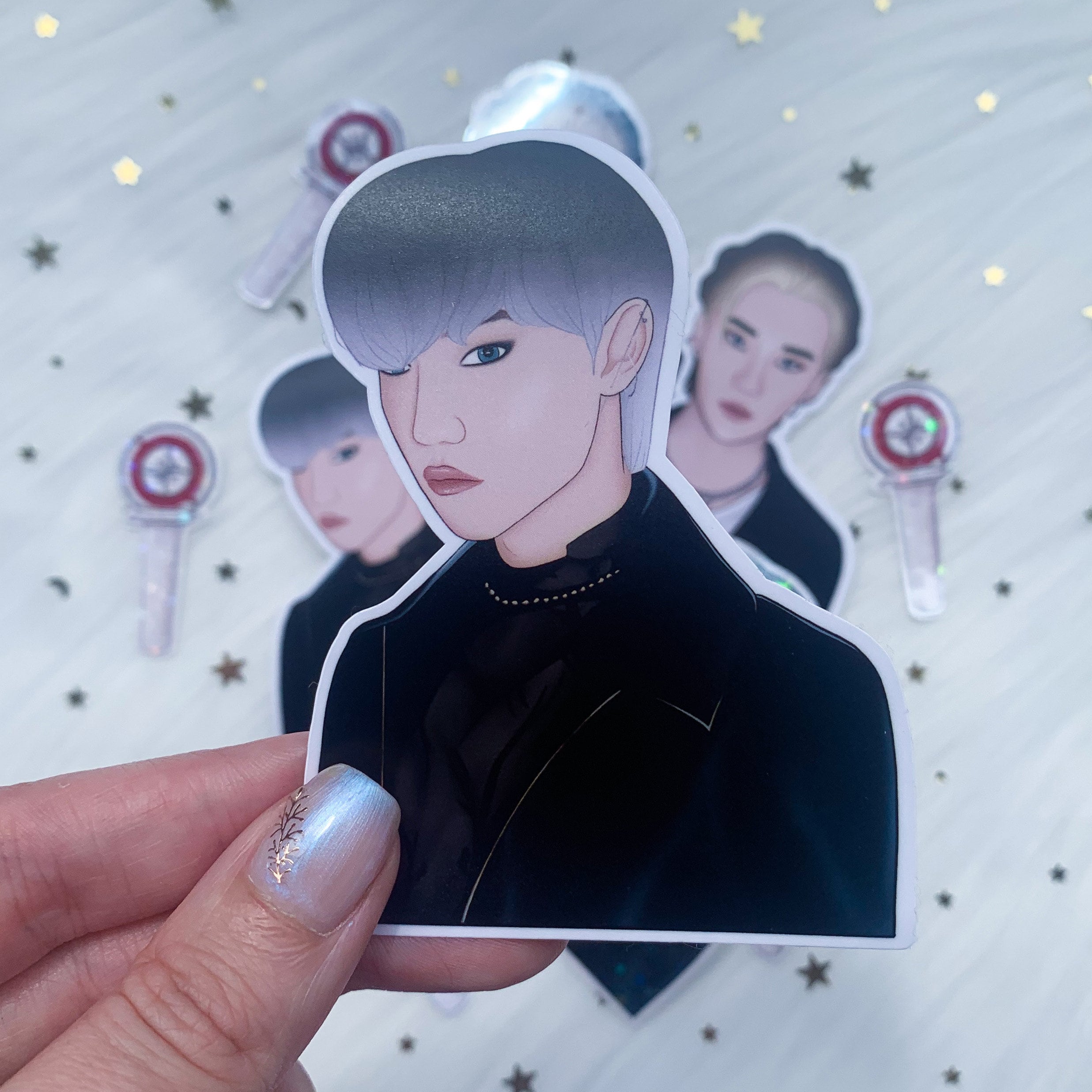 Stray Kids Felix, Hyunjin Vinyl Sticker Matte, Holographic Vinyl ...