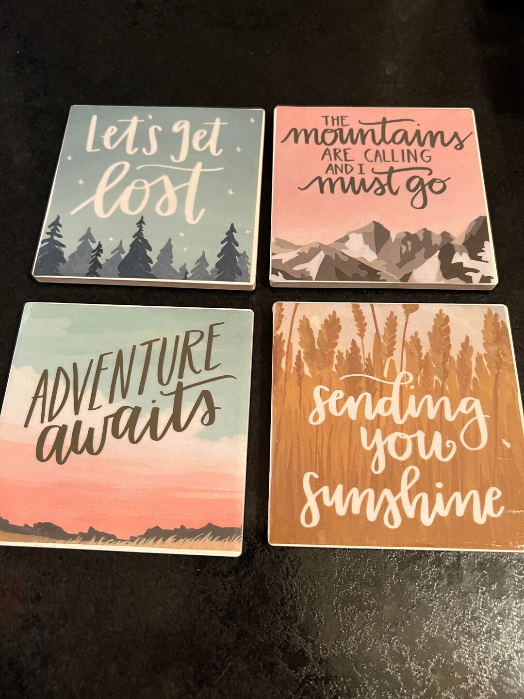 Adventure & Nature Coasters Set of 4 - Etsy