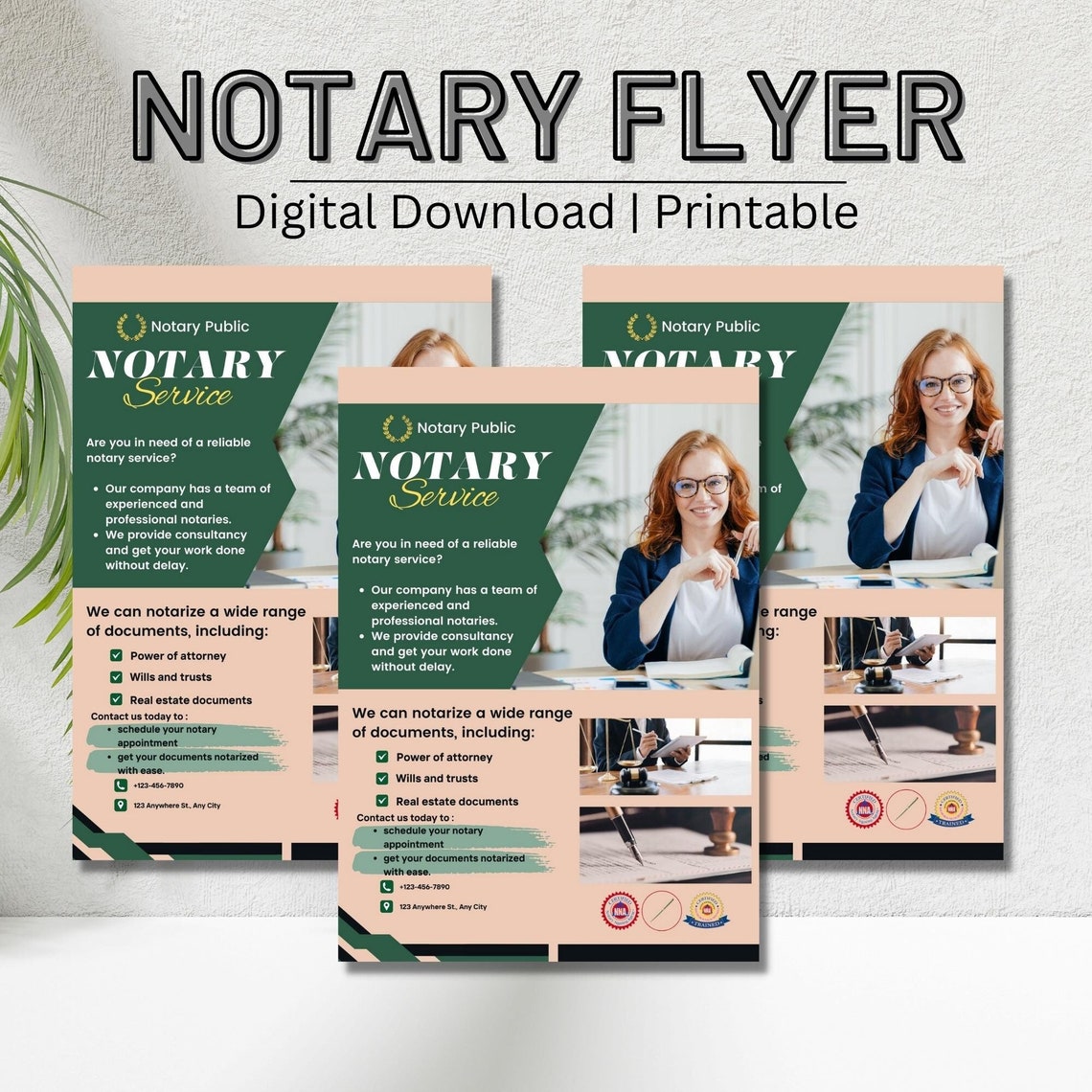 Notary Flyer Template, Mobile Notary, Notary Marketing Flyer, Notary ...