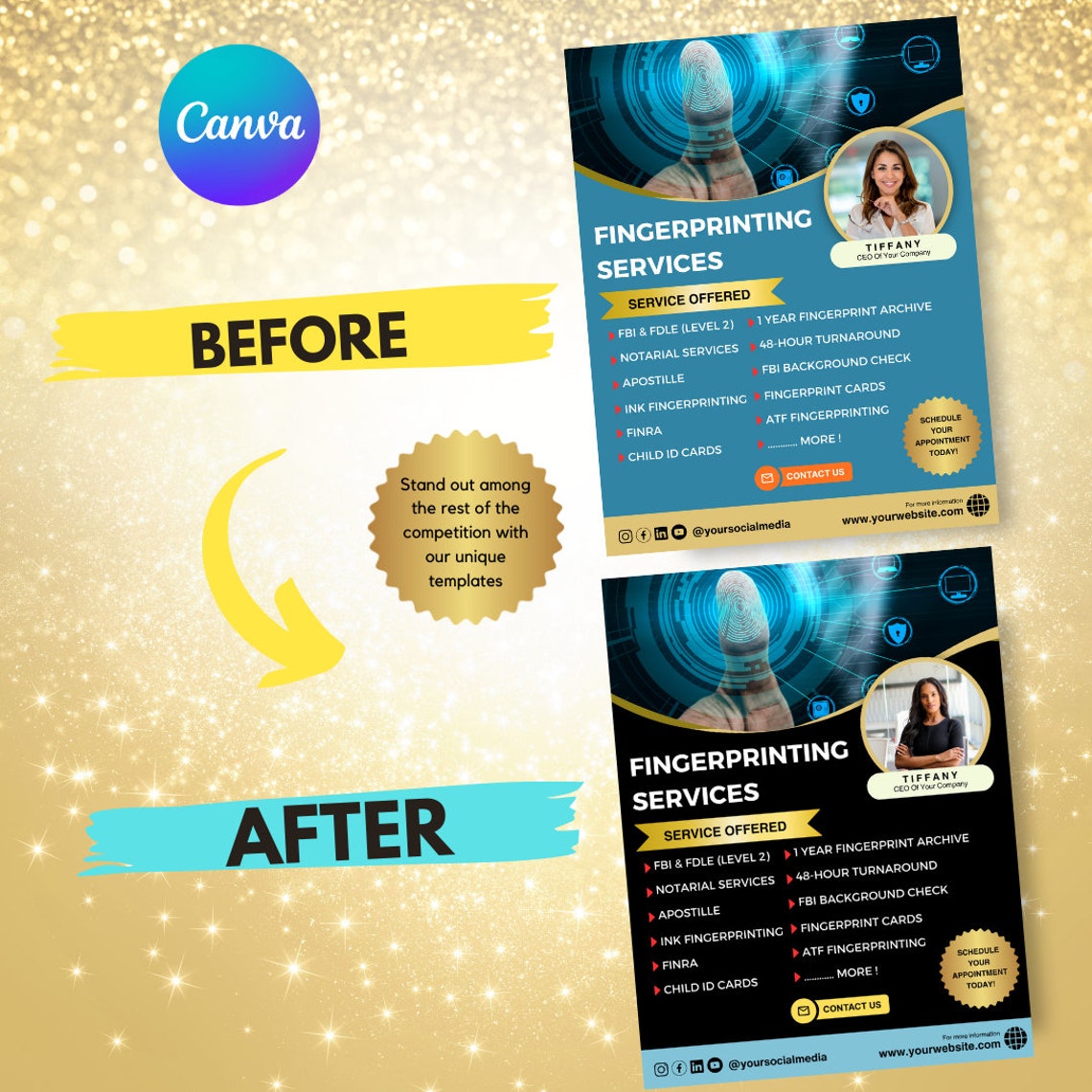 Fingerprinting Services Flyers, Mobile Fingerprinting, Notary ...